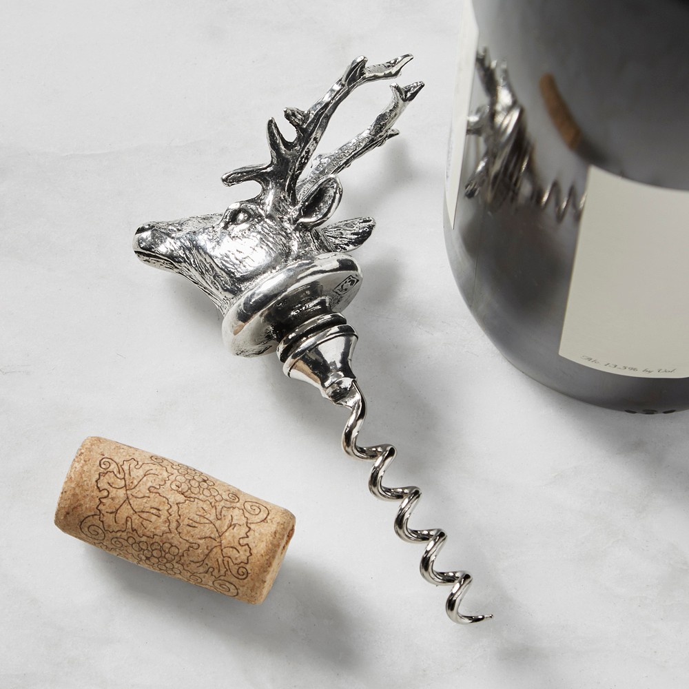 Pewter Wine Corkscrew - Deer | Williams Sonoma