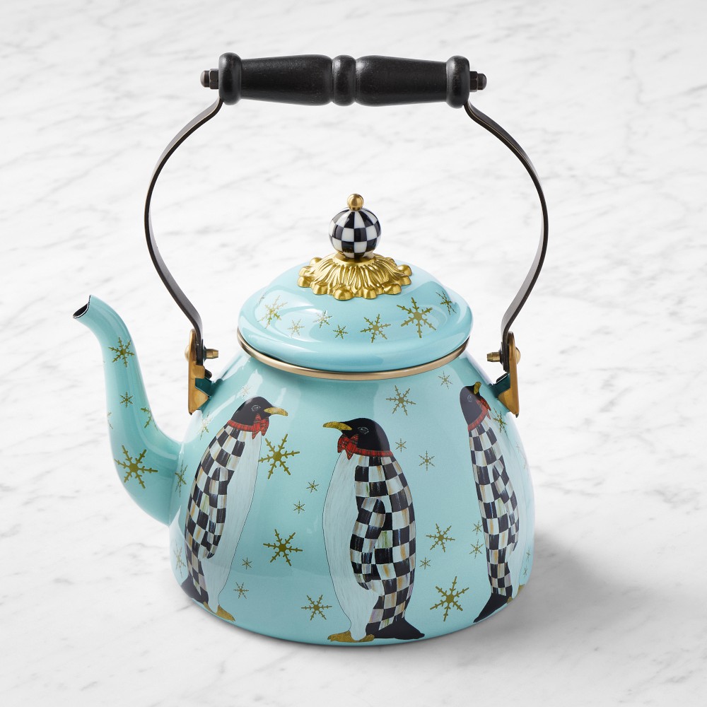 MacKenzie-Childs Penguin Parade Tea Kettle | Williams Sonoma