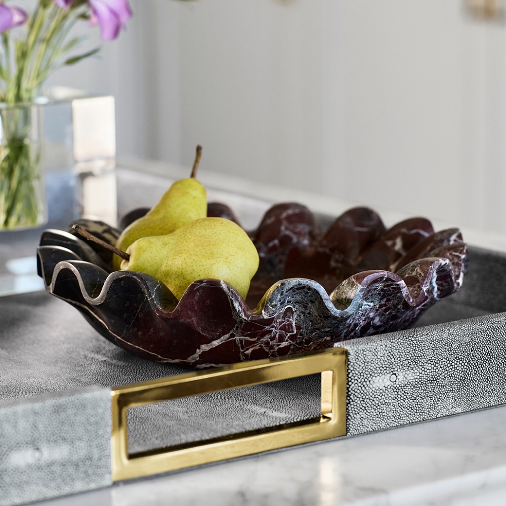 Alora Red Marble Ruffled Bowl | Williams Sonoma