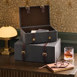 Carson Box Herringbone Storage | Williams Sonoma