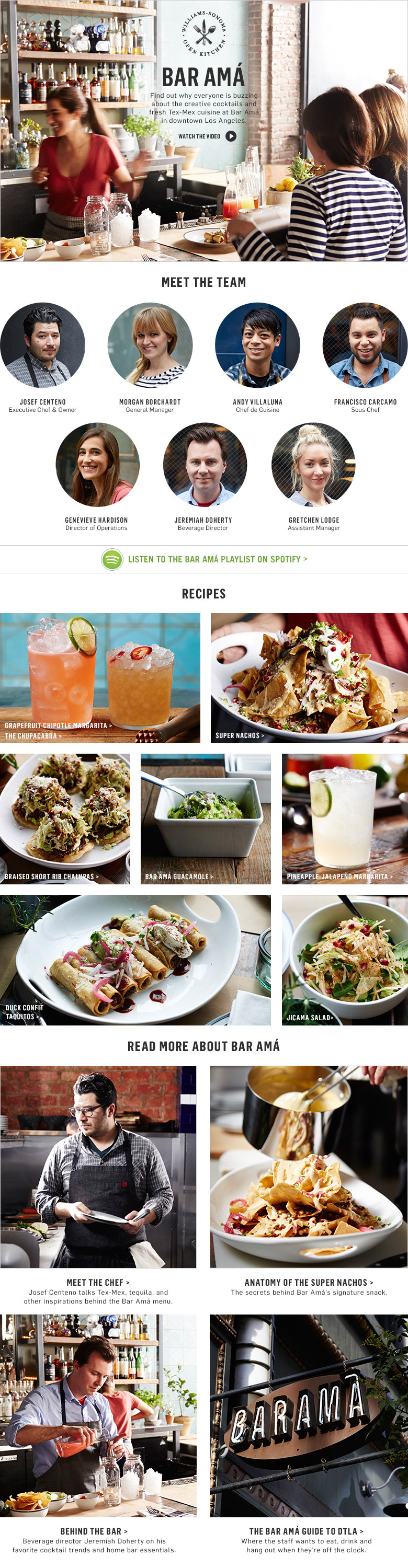 Open Kitchen Spotlight: Bar Ama Chef's Recipes | Williams Sonoma
